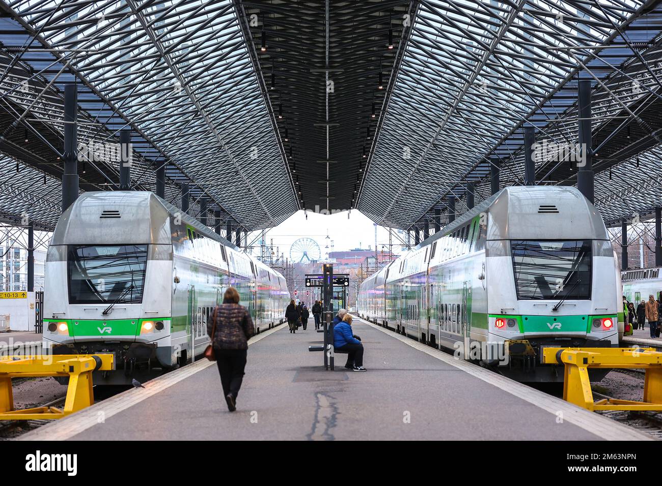 VR company train at the Helsinki Central Railway Station. Helsinki ...