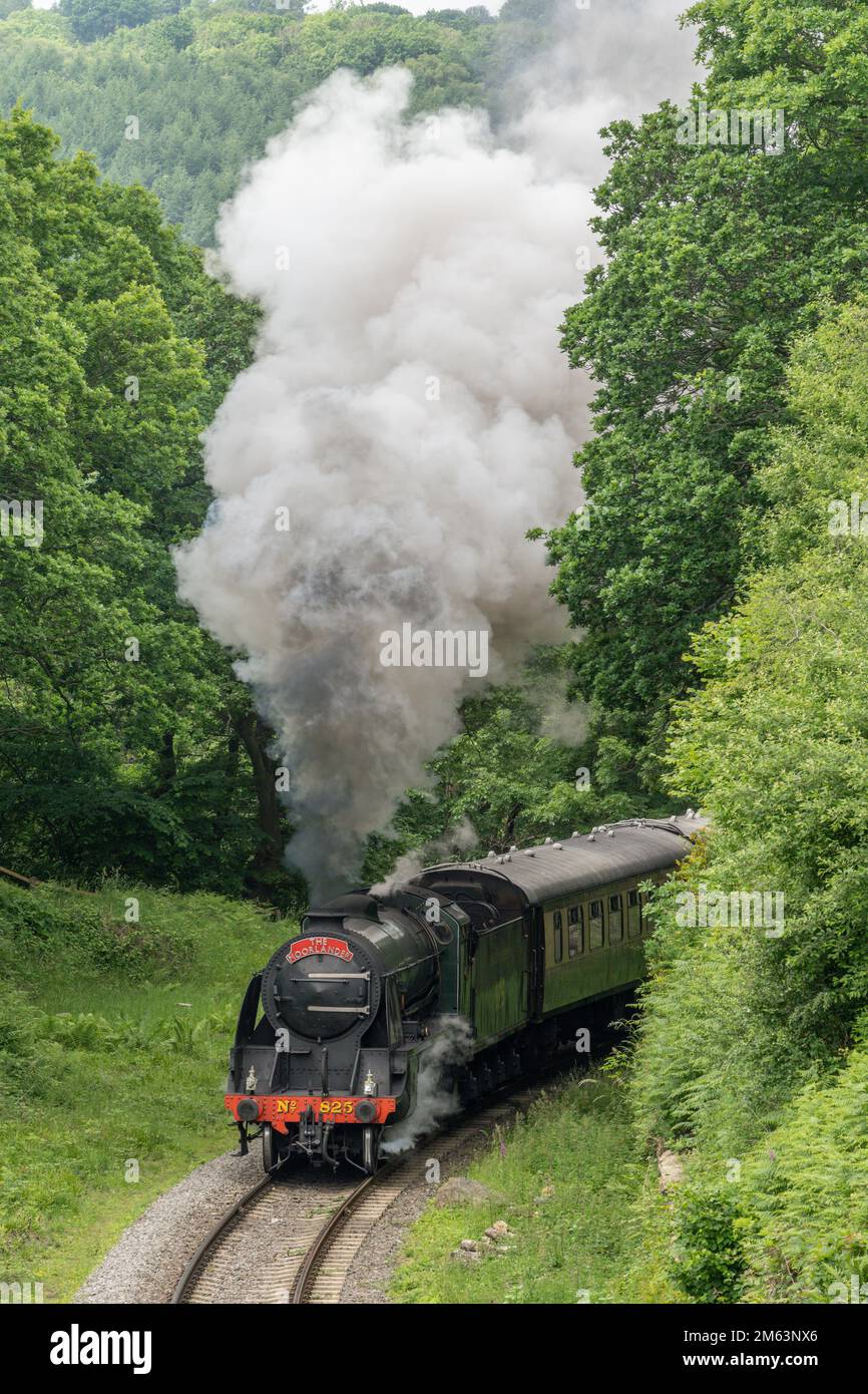 Steam train on the North Yorkshire Moors Railway UK. Vintage train ...