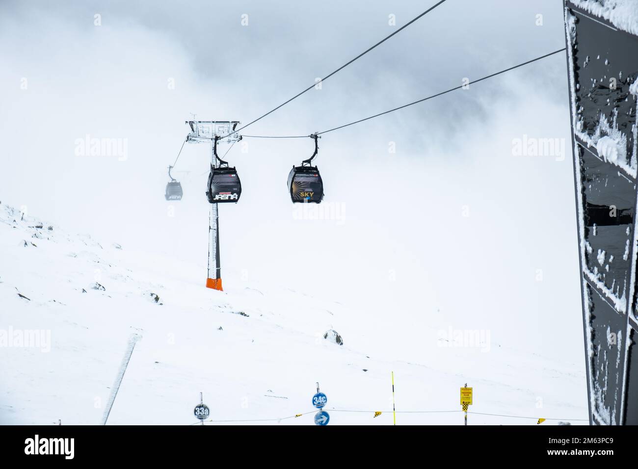 Slovakia, Jasna - February 3, 2022: chair lift cabin ski resort Stock ...