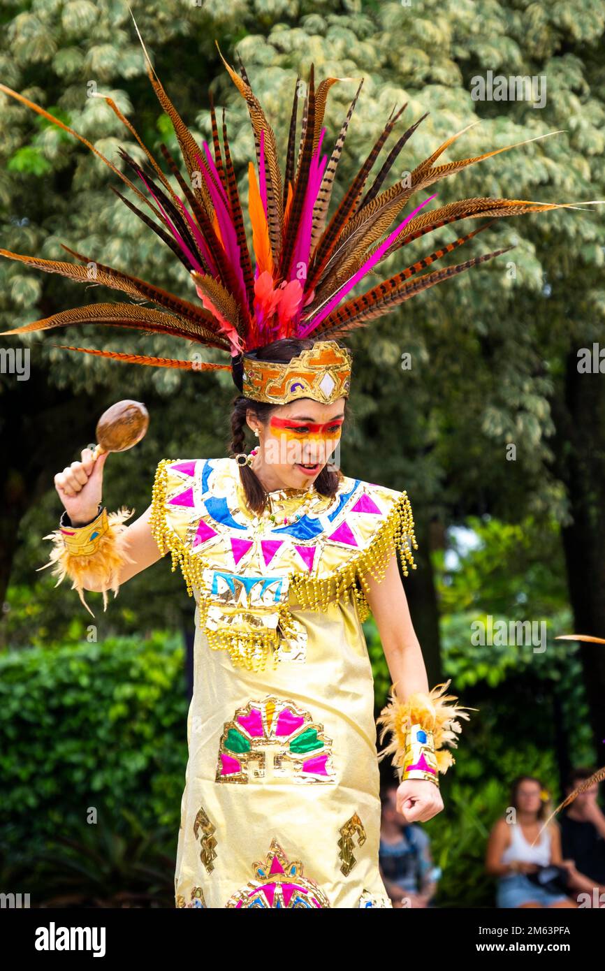 Traditional Mayan dancer at Gardens by the Bay in Singapore, Asia Stock ...