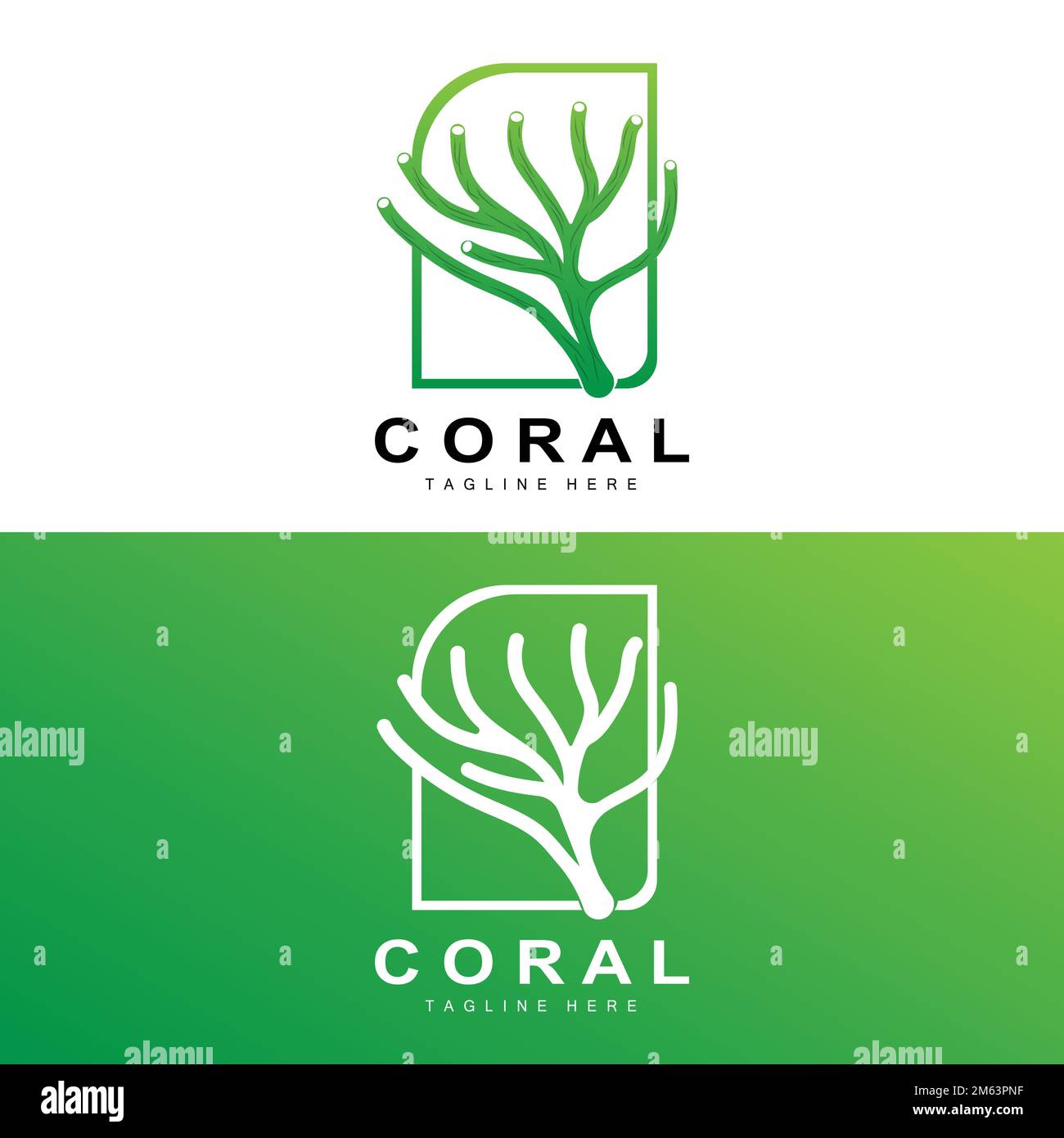 Coral Logo, Sea Plants Place Marine Animals, Ocean Vector, Seaweed ...
