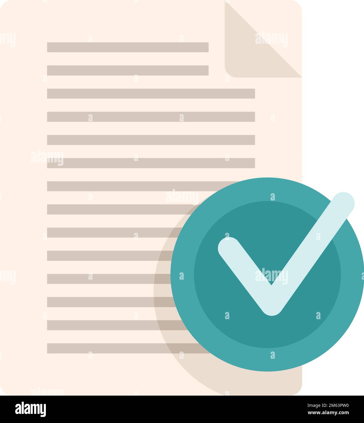 Approved document icon flat vector. Online form. Internet file isolated ...