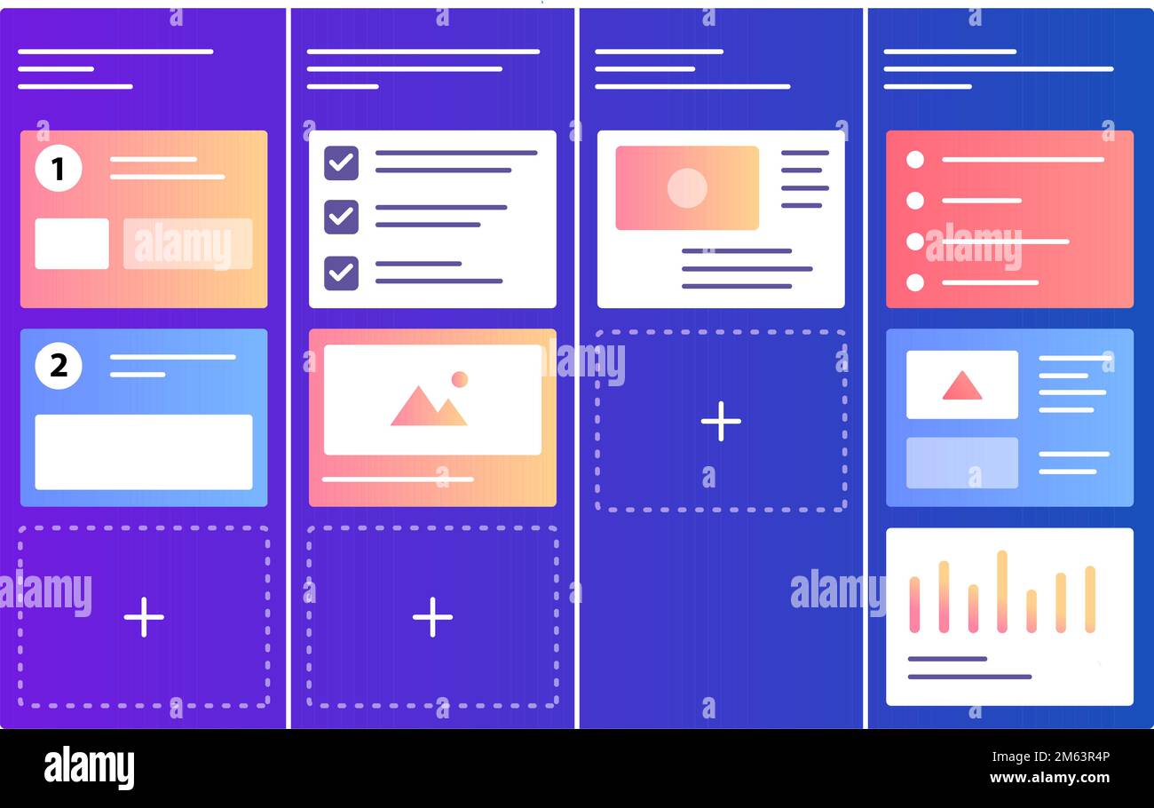 Kanban icon vector project scrum board isolated Stock Vector Image ...