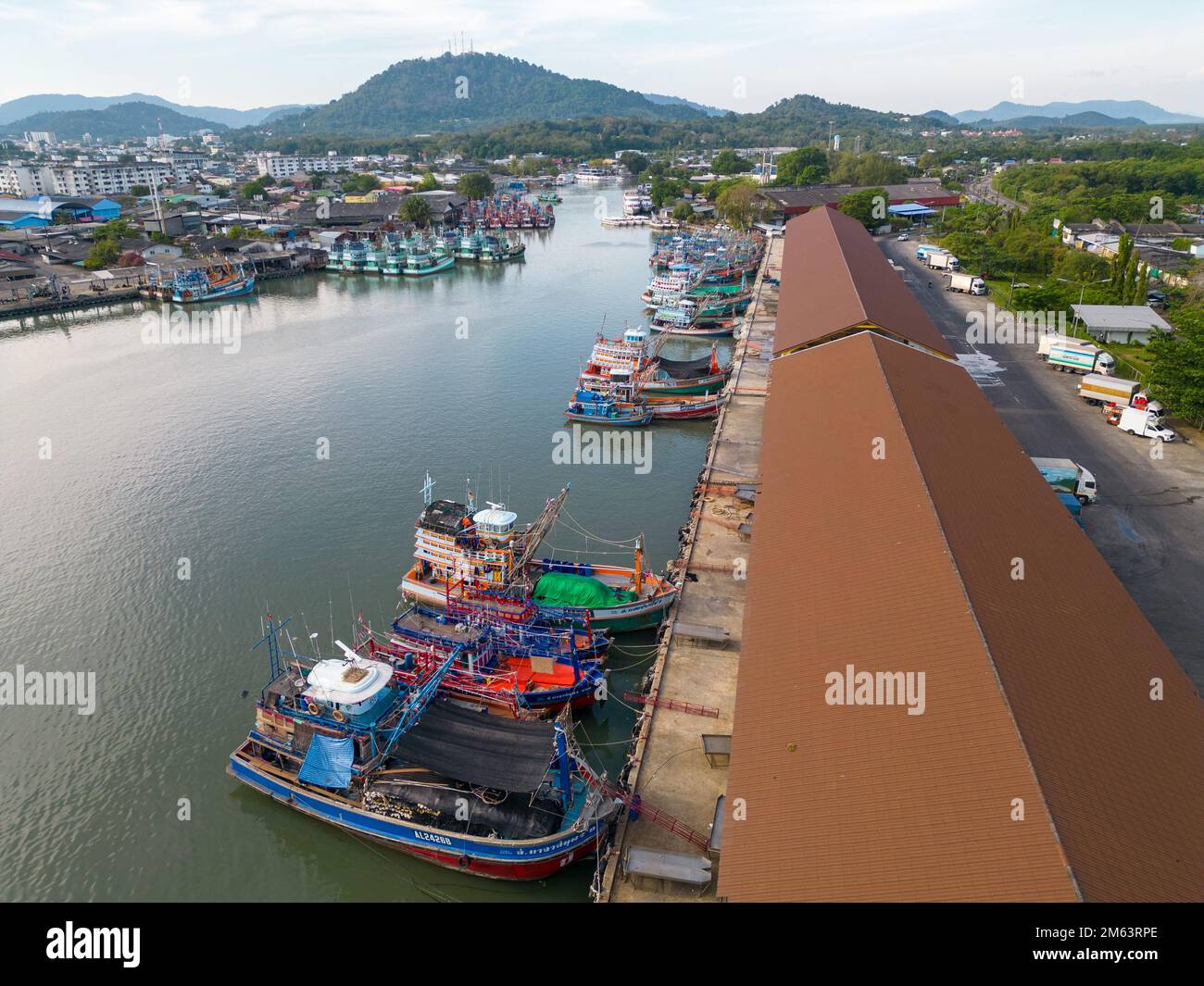 Koh Siray, Phuket, Thailand - December 30, 2022: Aerial drone view of ...