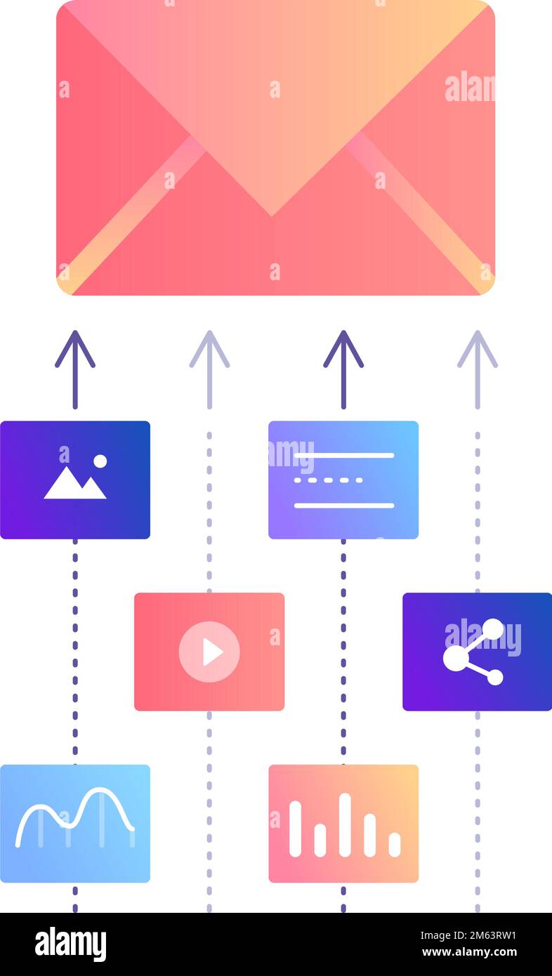 Email marketing icon advert strategy flat vector Stock Vector Image ...