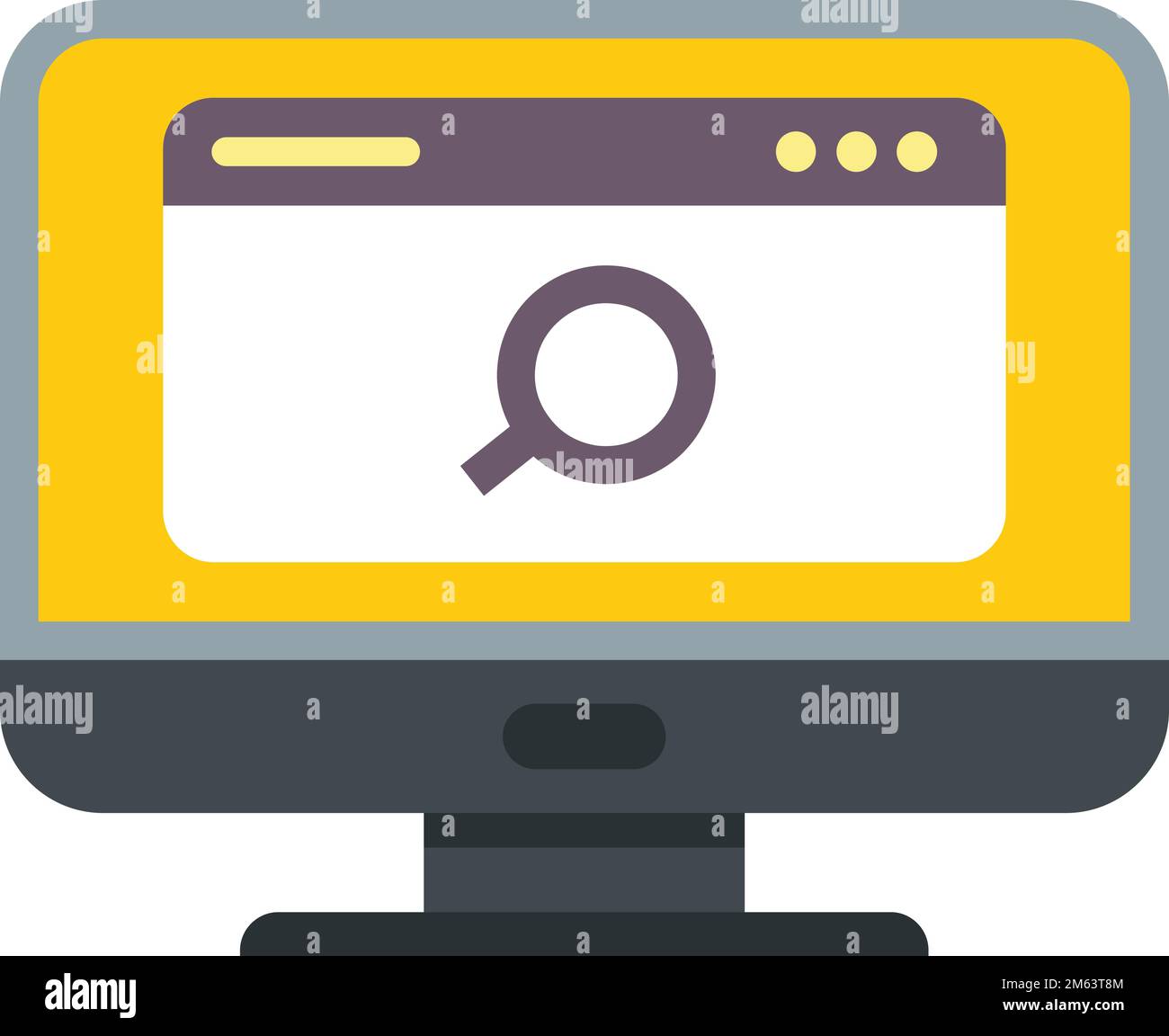 Pc search bar icon flat vector. Form online. Service file isolated ...