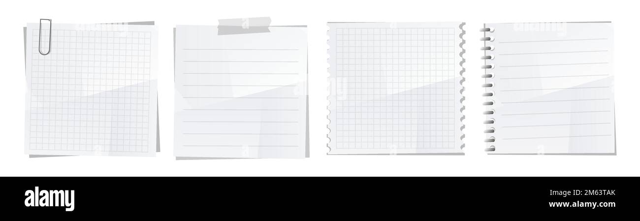 set of note paper on white background Stock Vector Image & Art - Alamy