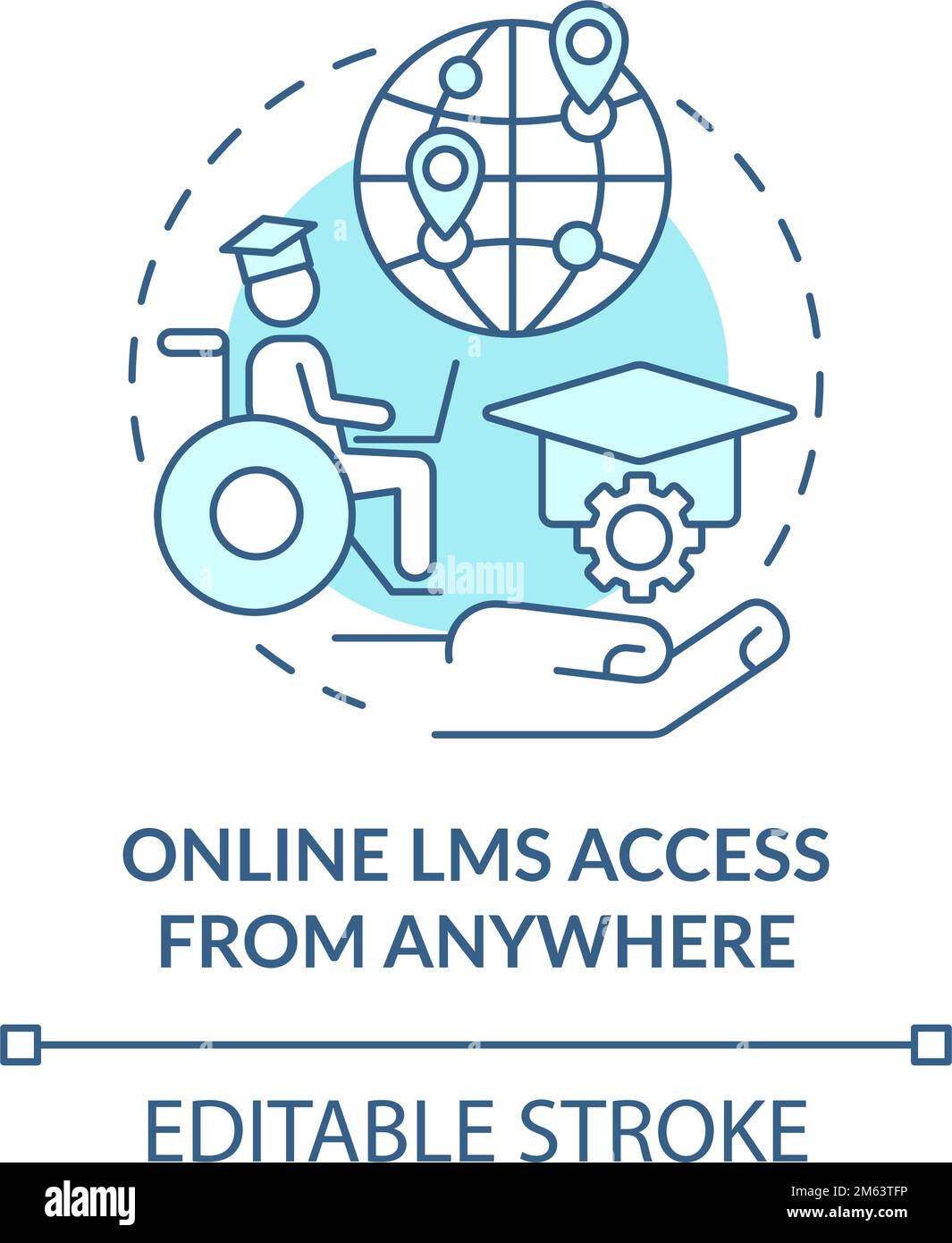 Online LMS access from anywhere blue concept icon Stock Vector Image ...