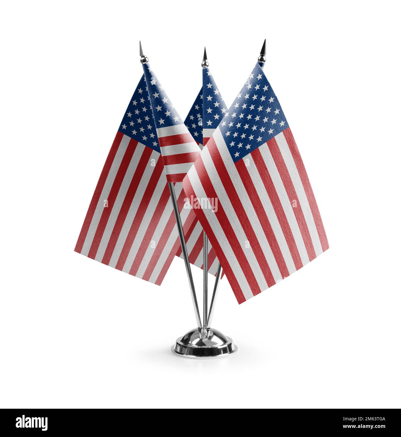 Small national flag of the USA on a white background Stock Photo - Alamy