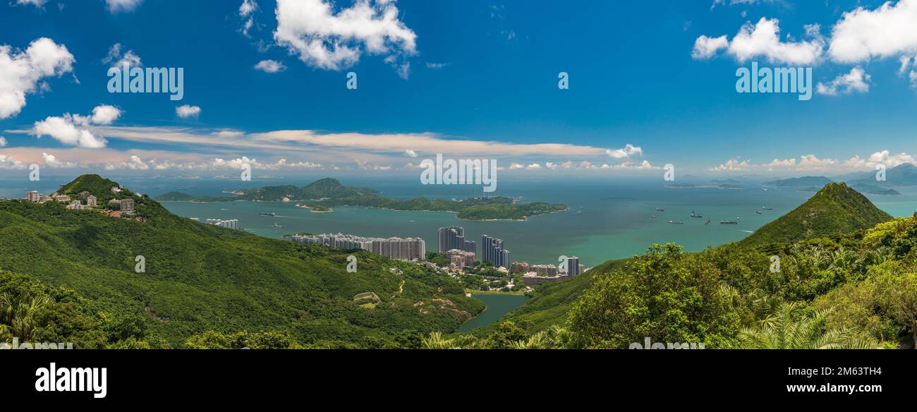 Panorama of Mt Kellet, Cyberport and High West on Hong Kong Island ...