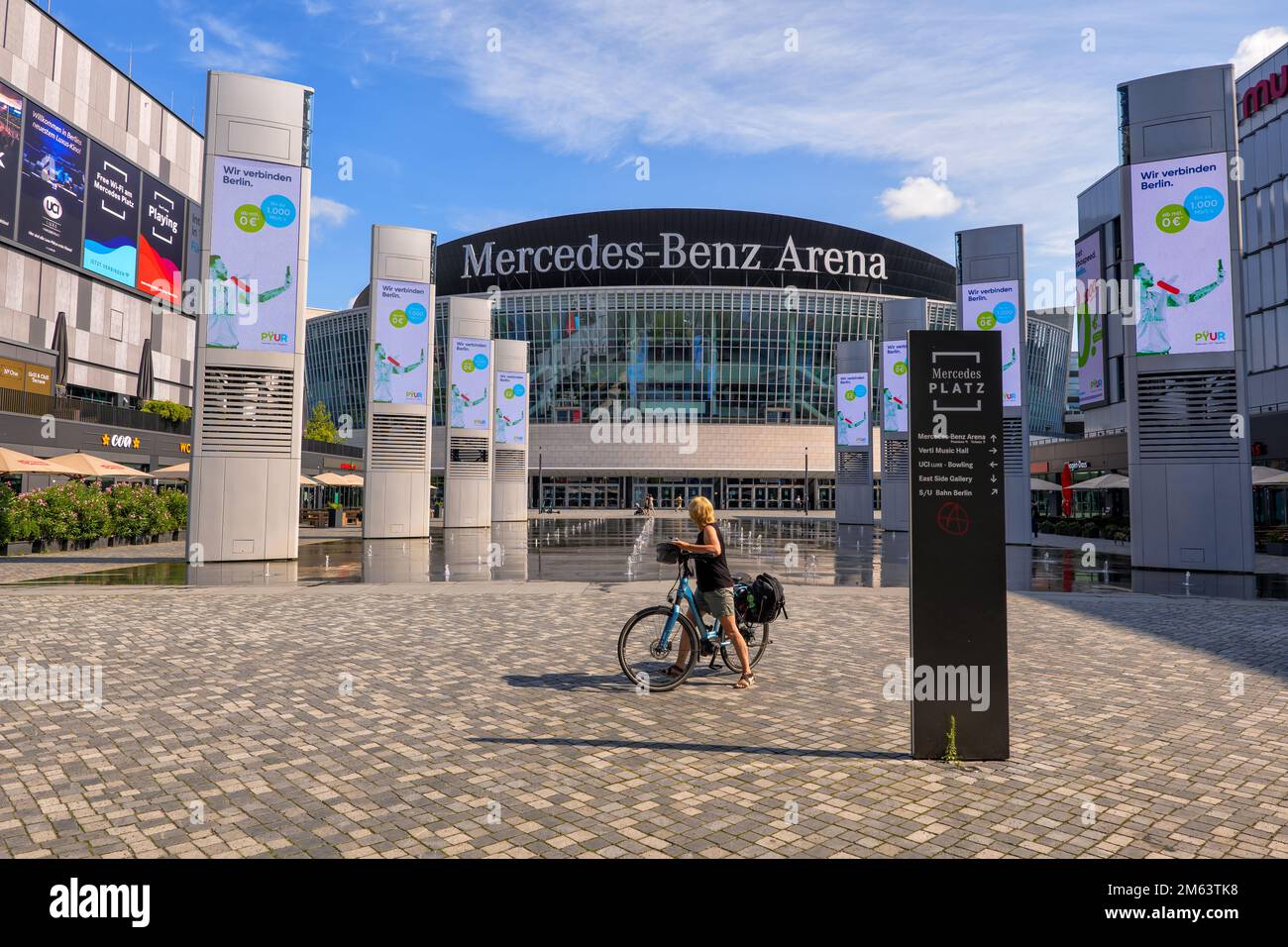 Berlin, Germany - August 7, 2021: The Mercedes-Benz Arena and Mercedes ...