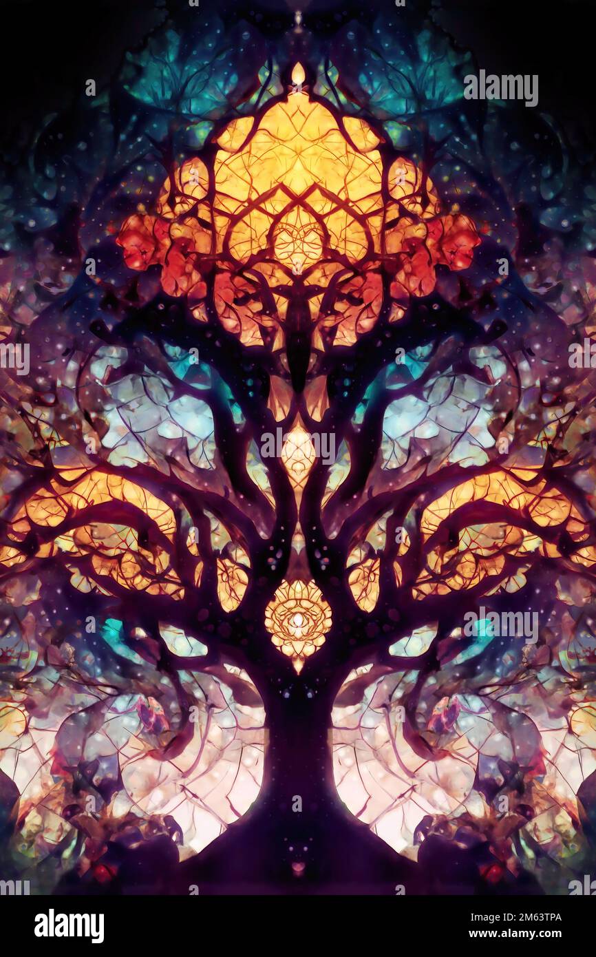 beautiful ornamental tree, digital art Stock Photo - Alamy