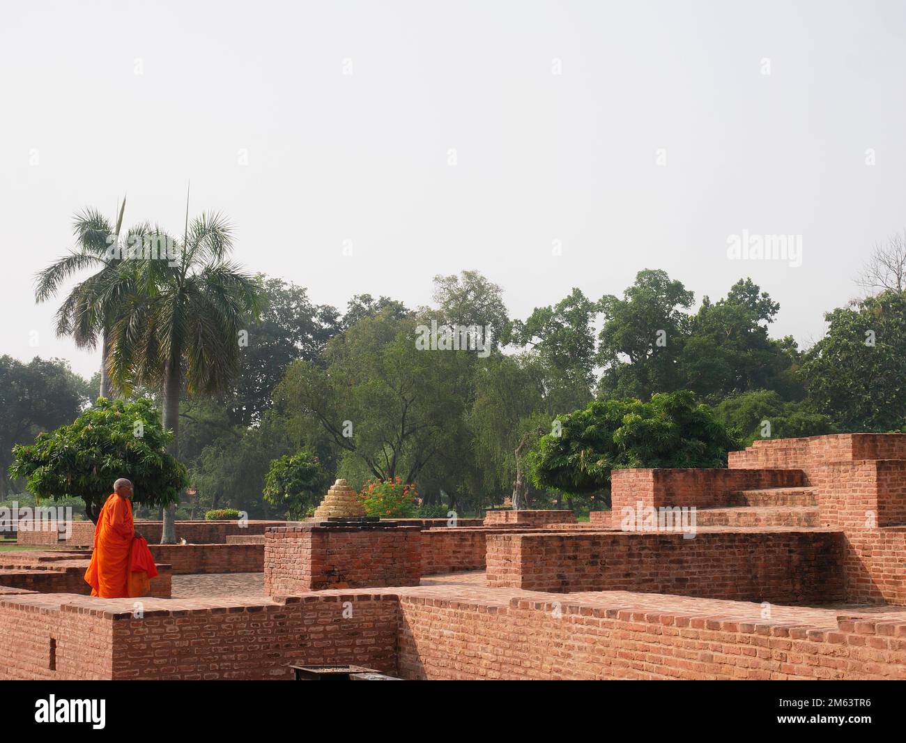 MONK CIRCUMAMBULATING IN PRAYER AROUND THE GANDHAKUTI, JETAVAN ...
