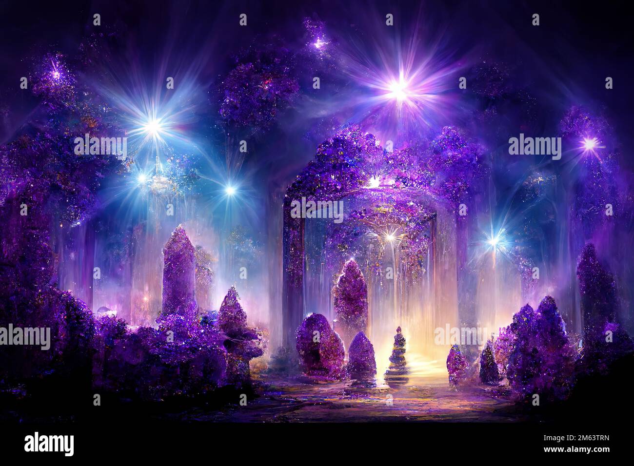 Beautiful crystal heaven. Crystal gate with crystals. Crystal kingdom ...
