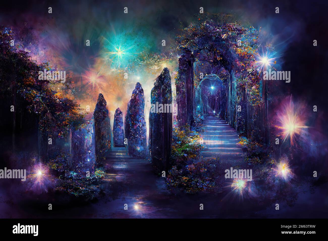 Beautiful crystal heaven. Crystal gate with crystals. Crystal kingdom ...
