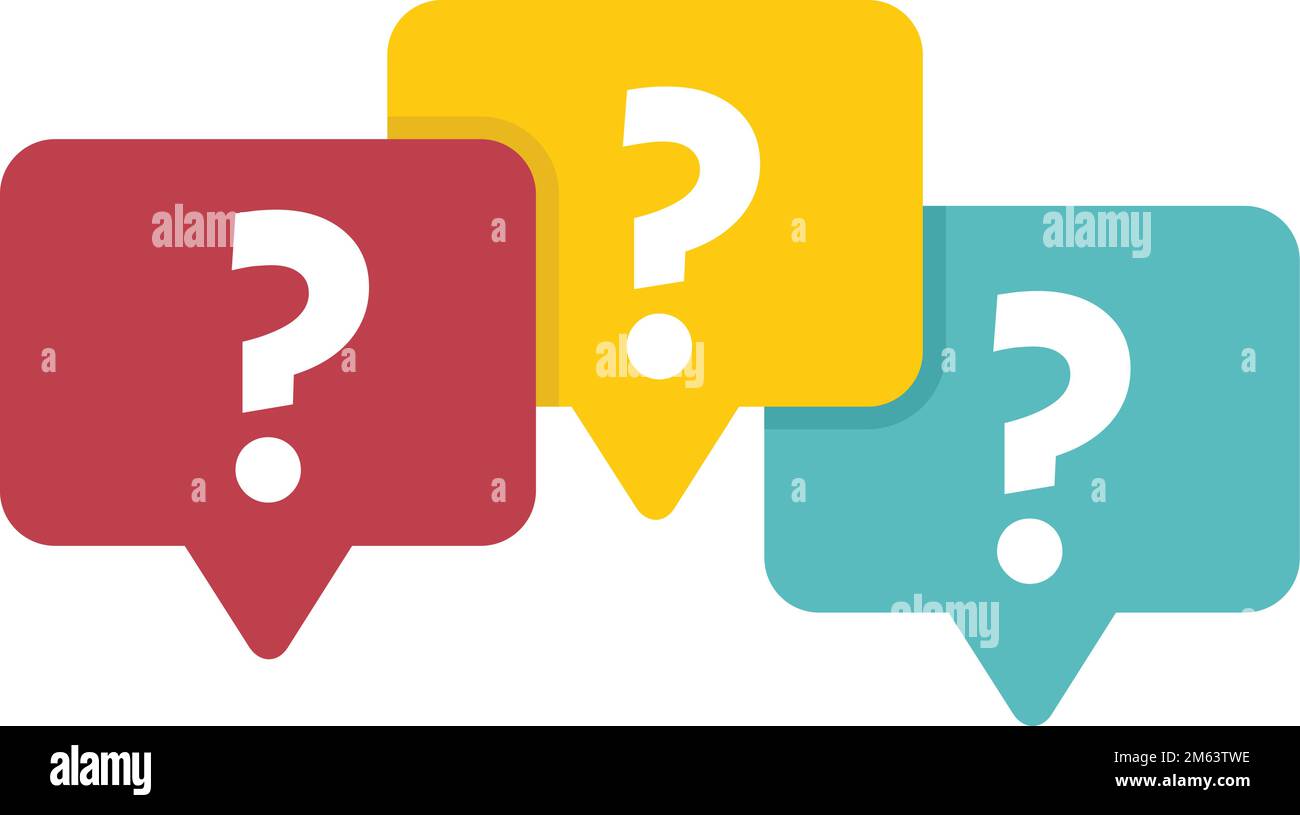 Chat request icon flat vector. Online form. File service isolated Stock ...