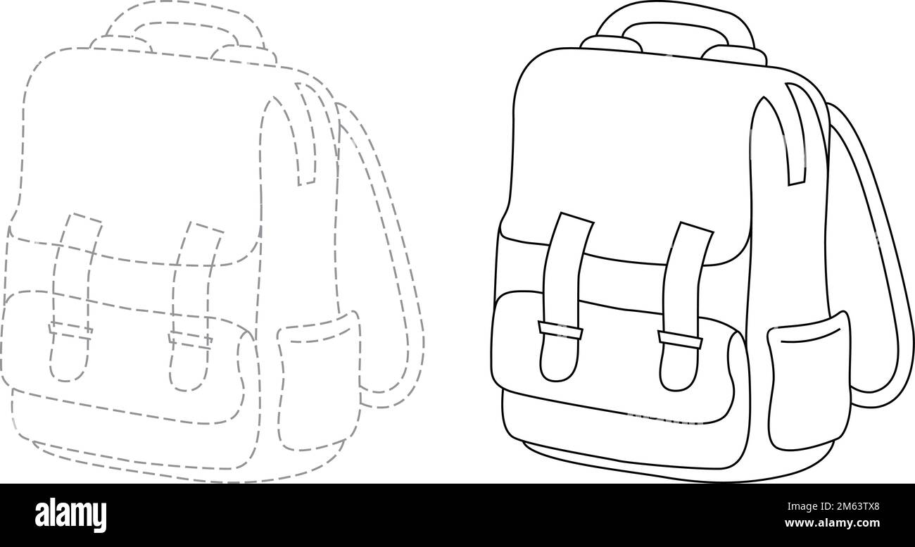 Trace and color for kids, bag vector Stock Vector Image & Art - Alamy