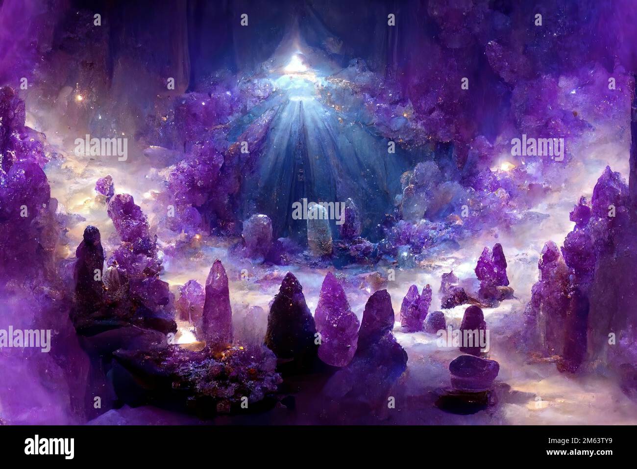 Beautiful crystal heaven. Crystal kingdom. Digital art Stock Photo - Alamy