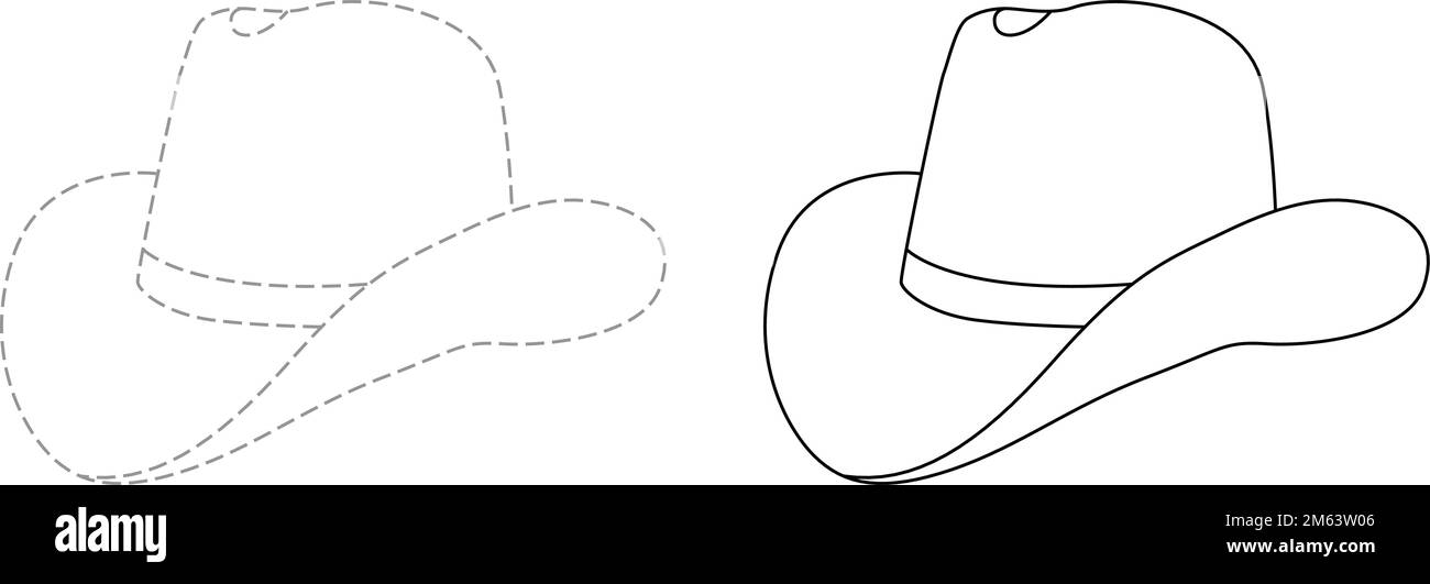 Trace and color for kids, hat vector Stock Vector Image & Art - Alamy