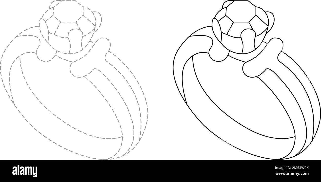 Trace and color for kids, ring vector Stock Vector Image & Art - Alamy