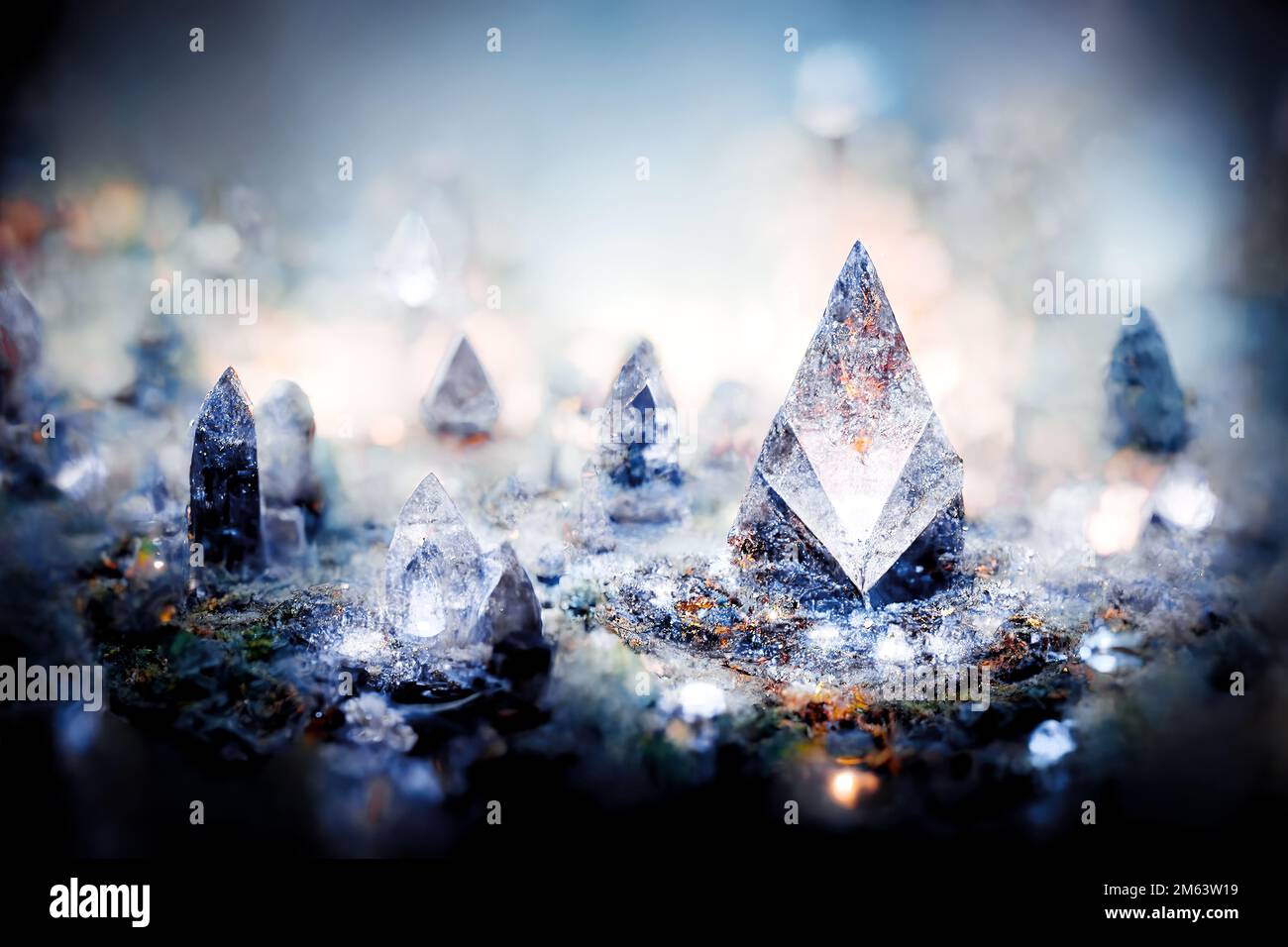 Beautiful crystal heaven. Crystal kingdom. Digital art Stock Photo - Alamy