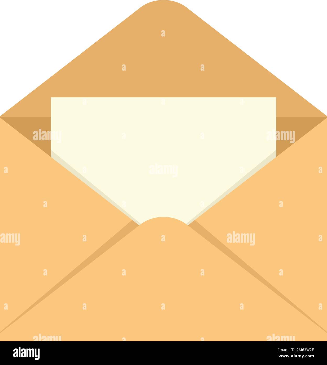 Envelope email icon flat vector. Open newsletter. Mail letter isolated ...
