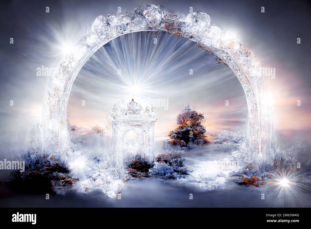 Beautiful crystal heaven. Crystal gate with crystals. Crystal kingdom ...