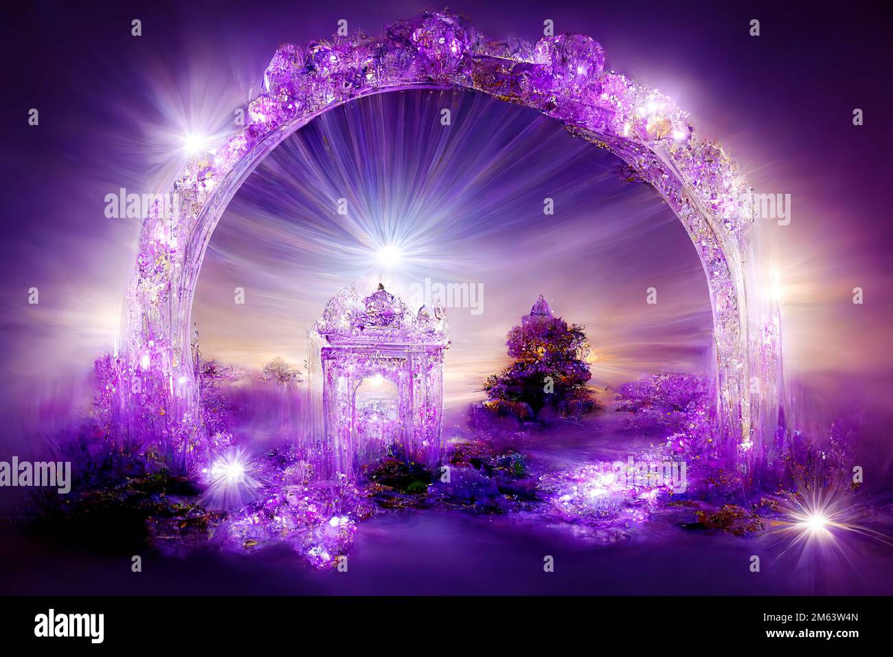 Beautiful crystal heaven. Crystal gate with crystals. Crystal kingdom ...