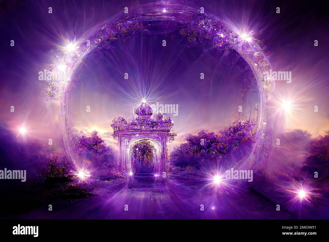 Beautiful crystal heaven. Crystal gate with crystals. Crystal kingdom ...