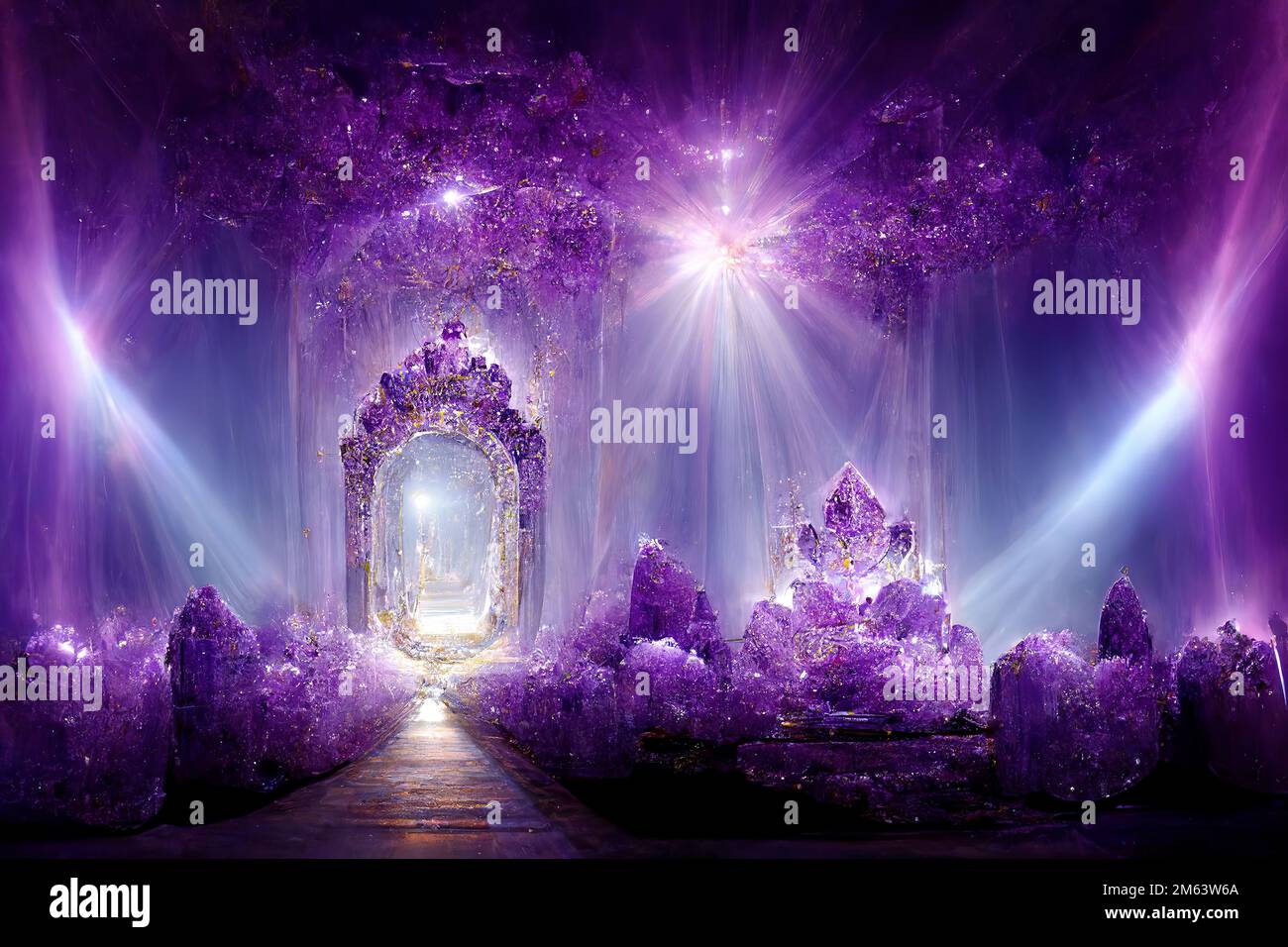 Beautiful crystal heaven. Crystal gate with crystals. Crystal kingdom ...