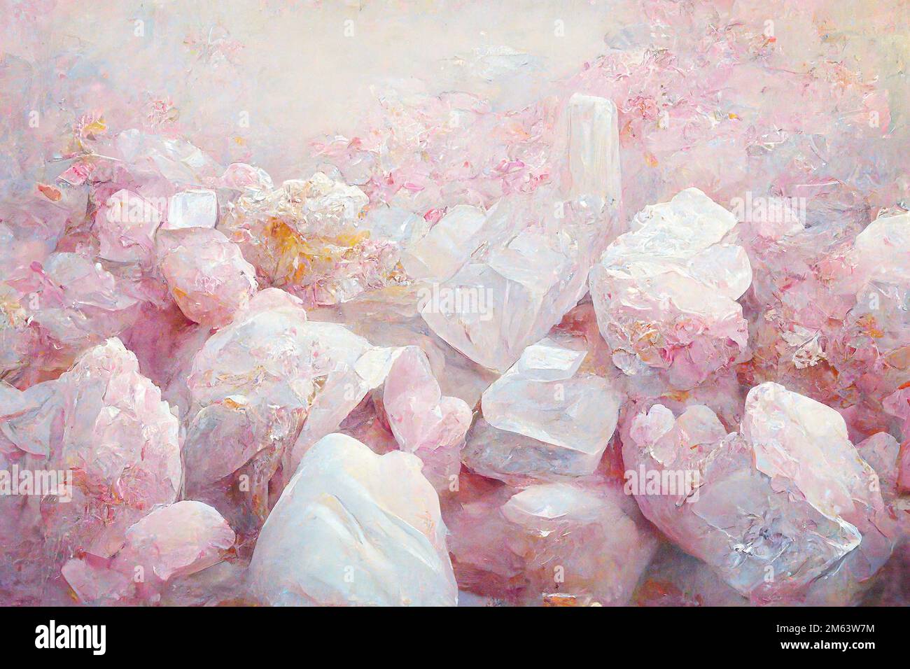 Rose quartz mineral background. Digital art Stock Photo - Alamy