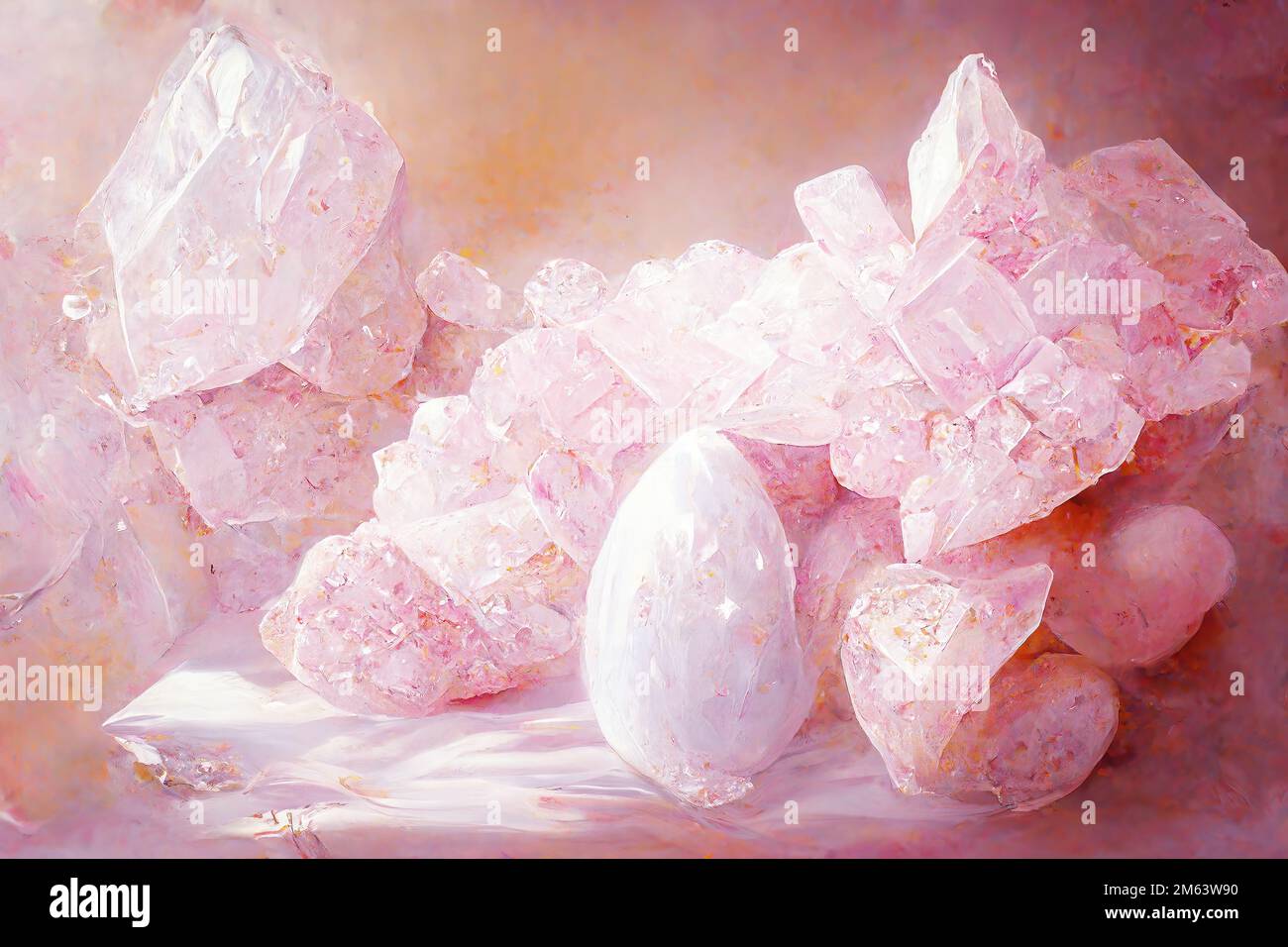 Rose quartz mineral background. Digital art Stock Photo - Alamy