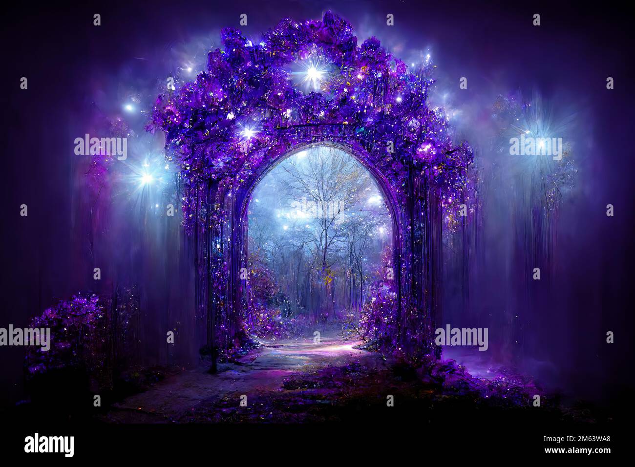 Beautiful crystal heaven. Crystal gate with crystals. Crystal kingdom ...