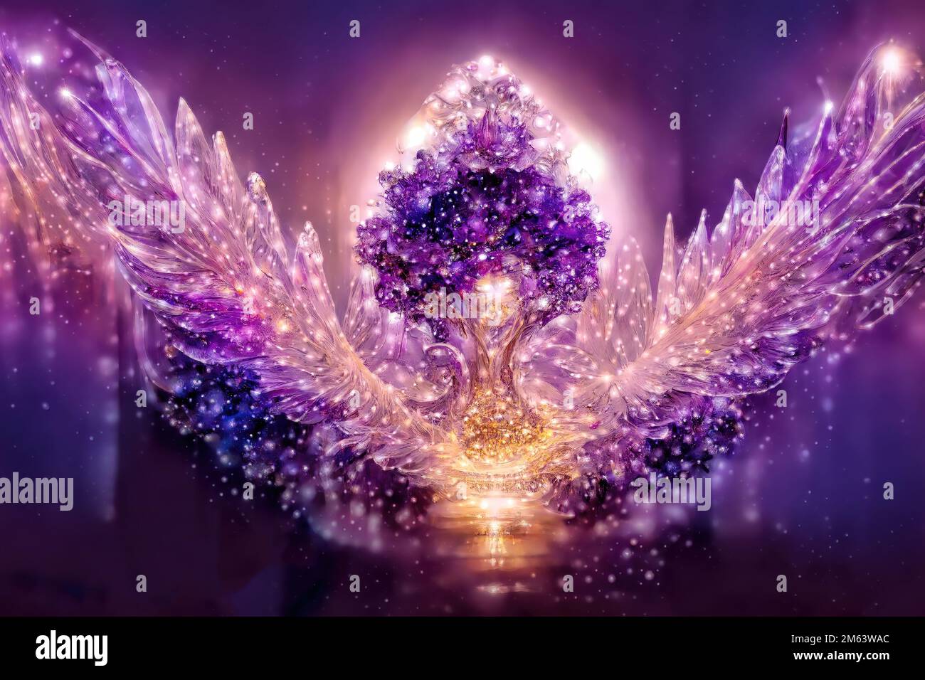 Beautiful multicolored bird feathers in cosmic space. Digital art Stock ...