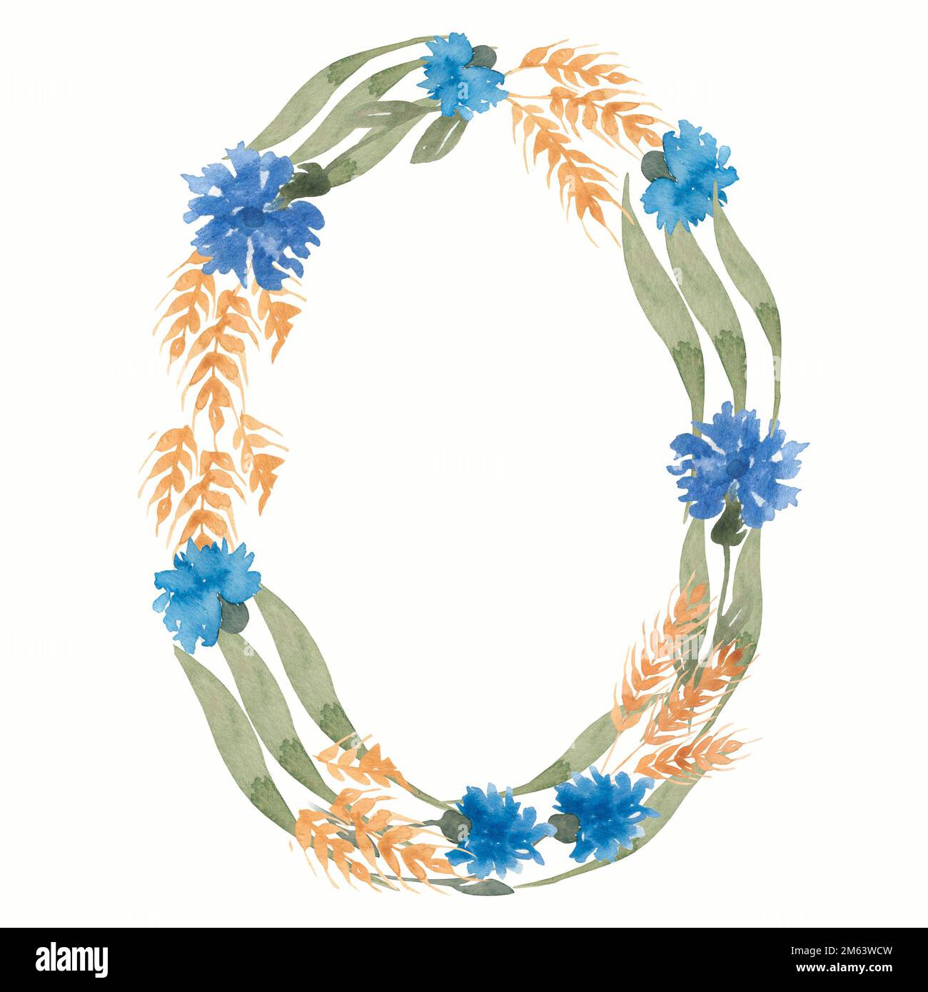 Watercolor Floral Monogram Letter O. hand drawn ABC alphabet ...