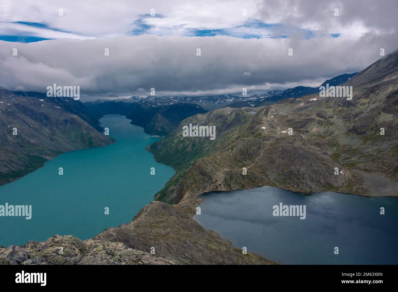Amazing view of the Besseggen ridge, famous hiking spot in Jotunheimen ...