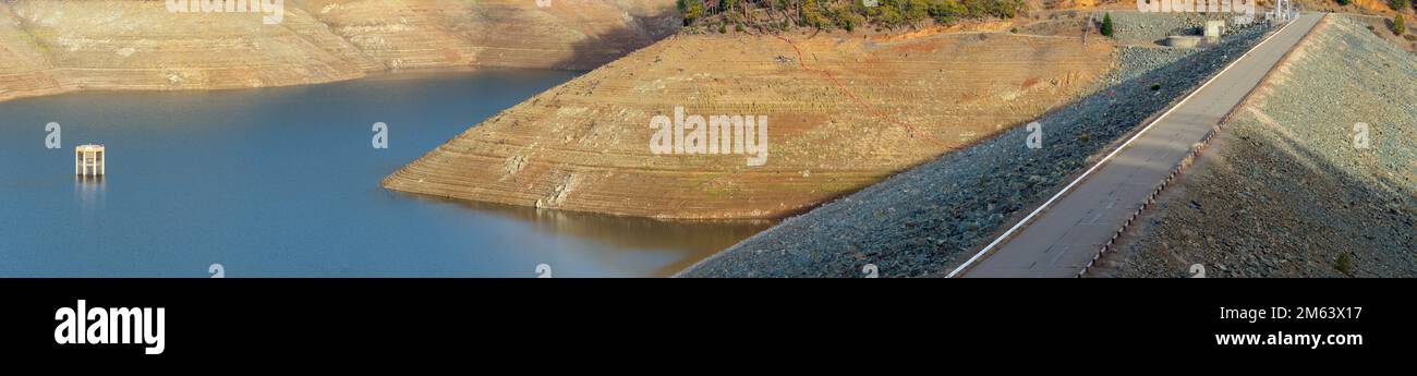 Panorama of the Trinity Dam and Reservoir near Weaverville in ...