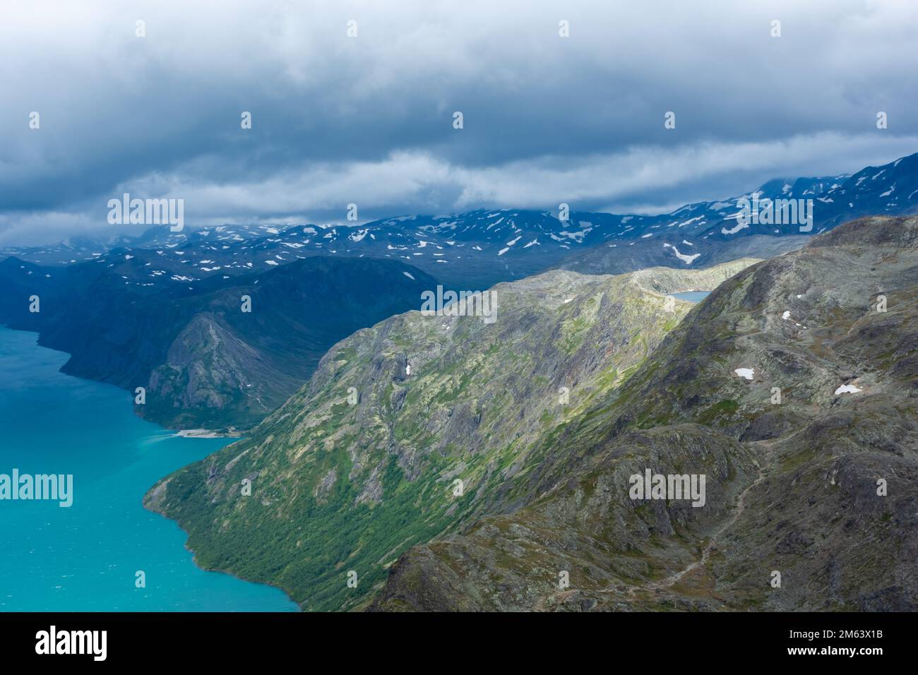 Amazing view of the Besseggen ridge, famous hiking spot in Jotunheimen ...