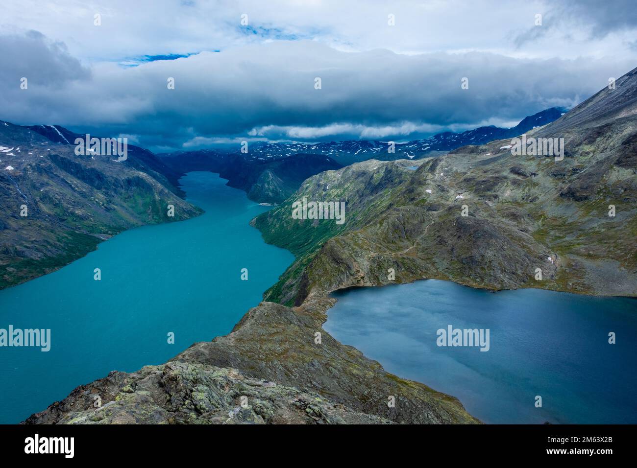 Amazing view of the Besseggen ridge, famous hiking spot in Jotunheimen ...