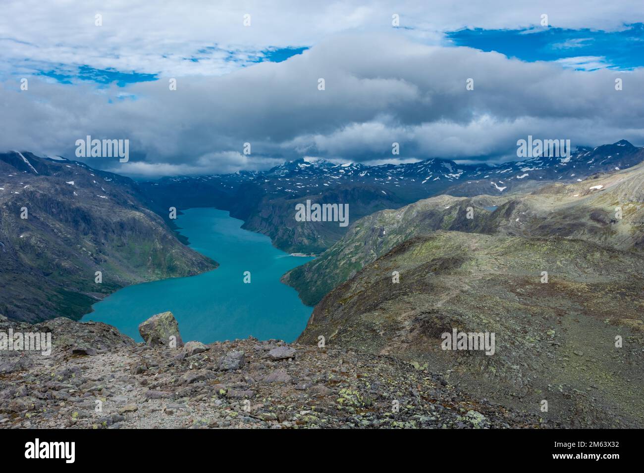 Amazing view of the Gjende Glacial Lake from the Besseggen Ridge ...