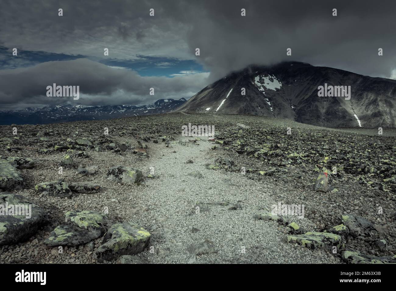 The hiking trail over the Besseggen Ridge in Jotunheimen National Park ...