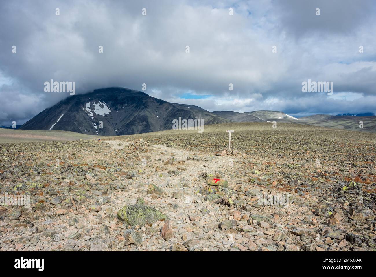 The hiking trail over the Besseggen Ridge in Jotunheimen National Park ...