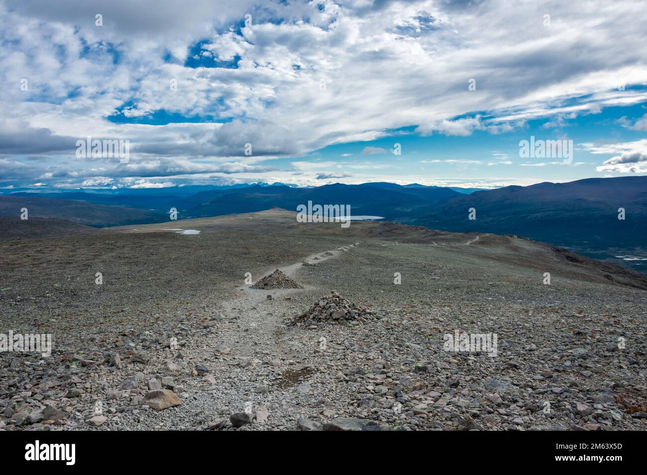 The hiking trail over the Besseggen Ridge in Jotunheimen National Park ...