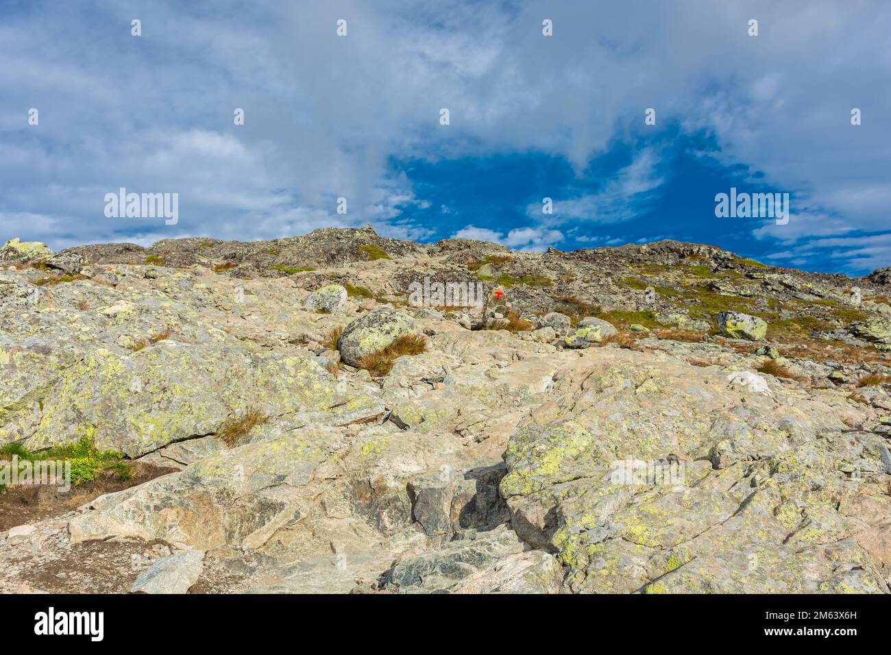 The hiking trail over the Besseggen Ridge in Jotunheimen National Park ...