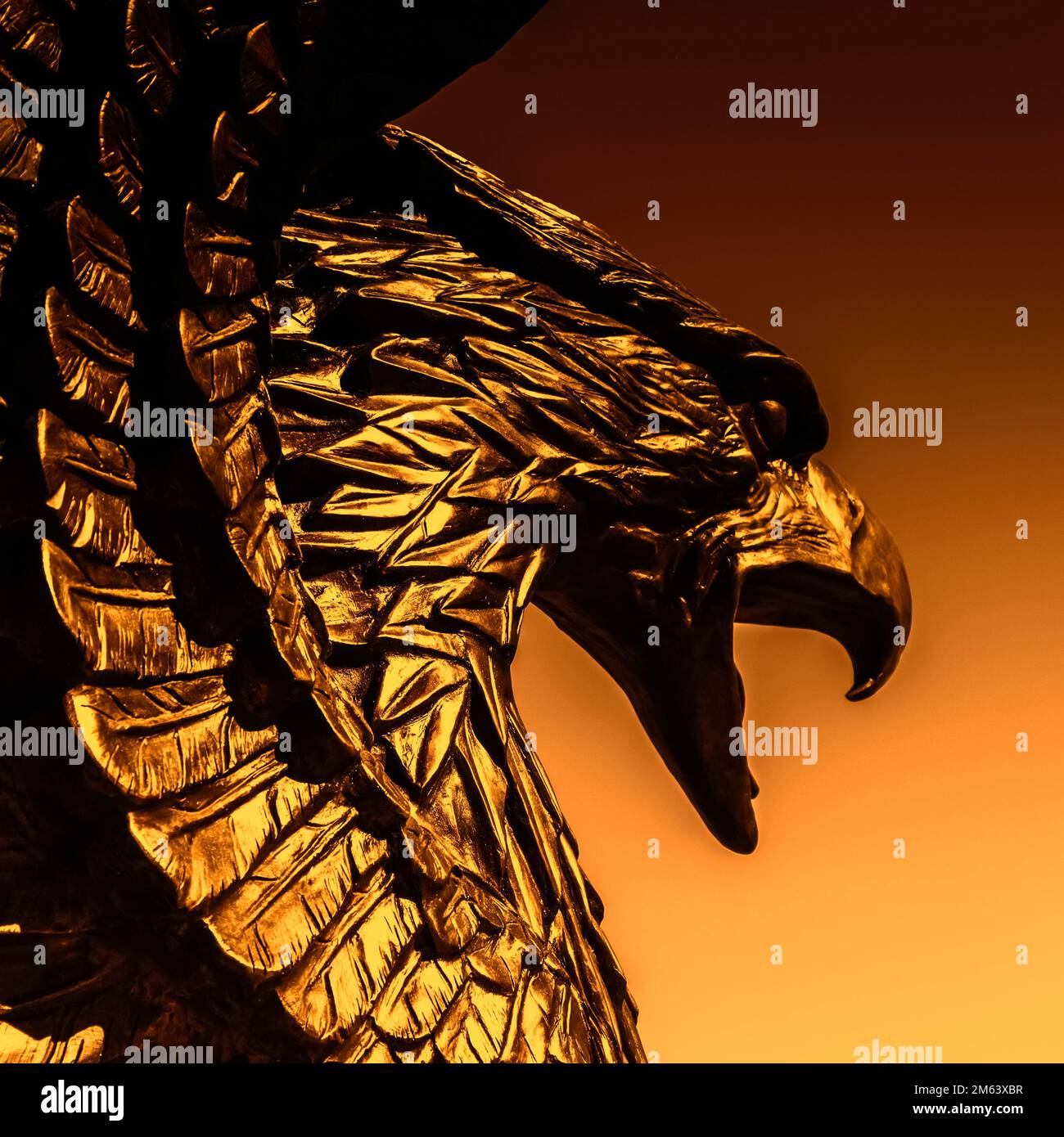 Bronze statue of a formidable eagle in the style of Gothic Stock Photo ...