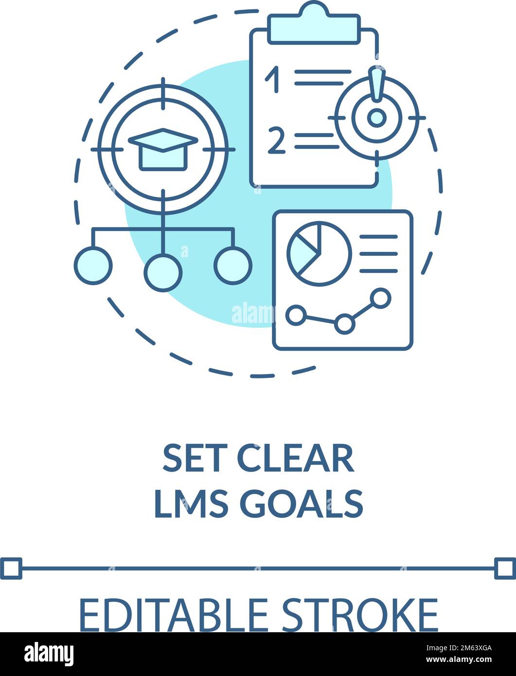 Set clear lms goals blue concept icon Stock Vector Image & Art - Alamy