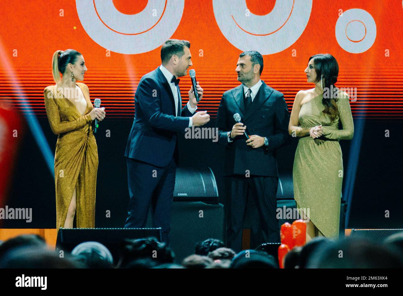 Piazza Liberta, Bari, Italy, December 31, 2022, Alan Palmieri, Claudia ...