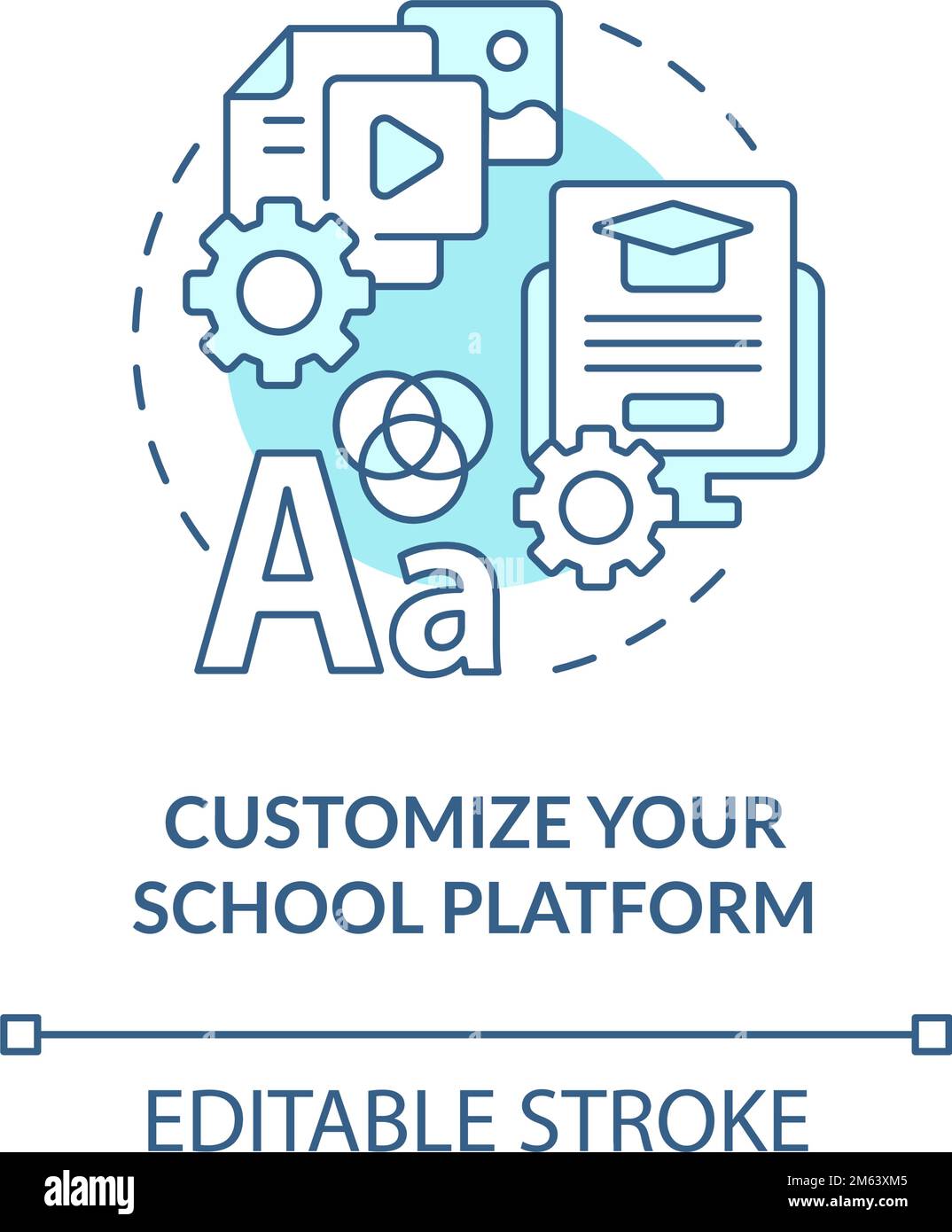 Customize your school platform blue concept icon Stock Vector Image ... Customize your school platform blue concept icon Stock Vector Image ...