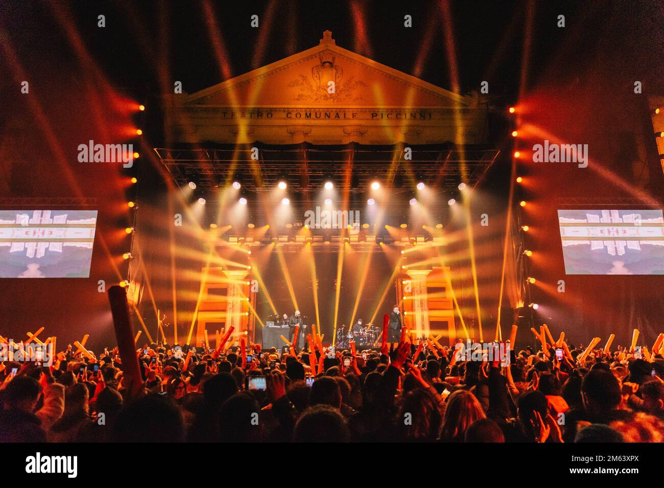 Piazza Liberta, Bari, Italy, December 31, 2022, Boomdabash on stage ...
