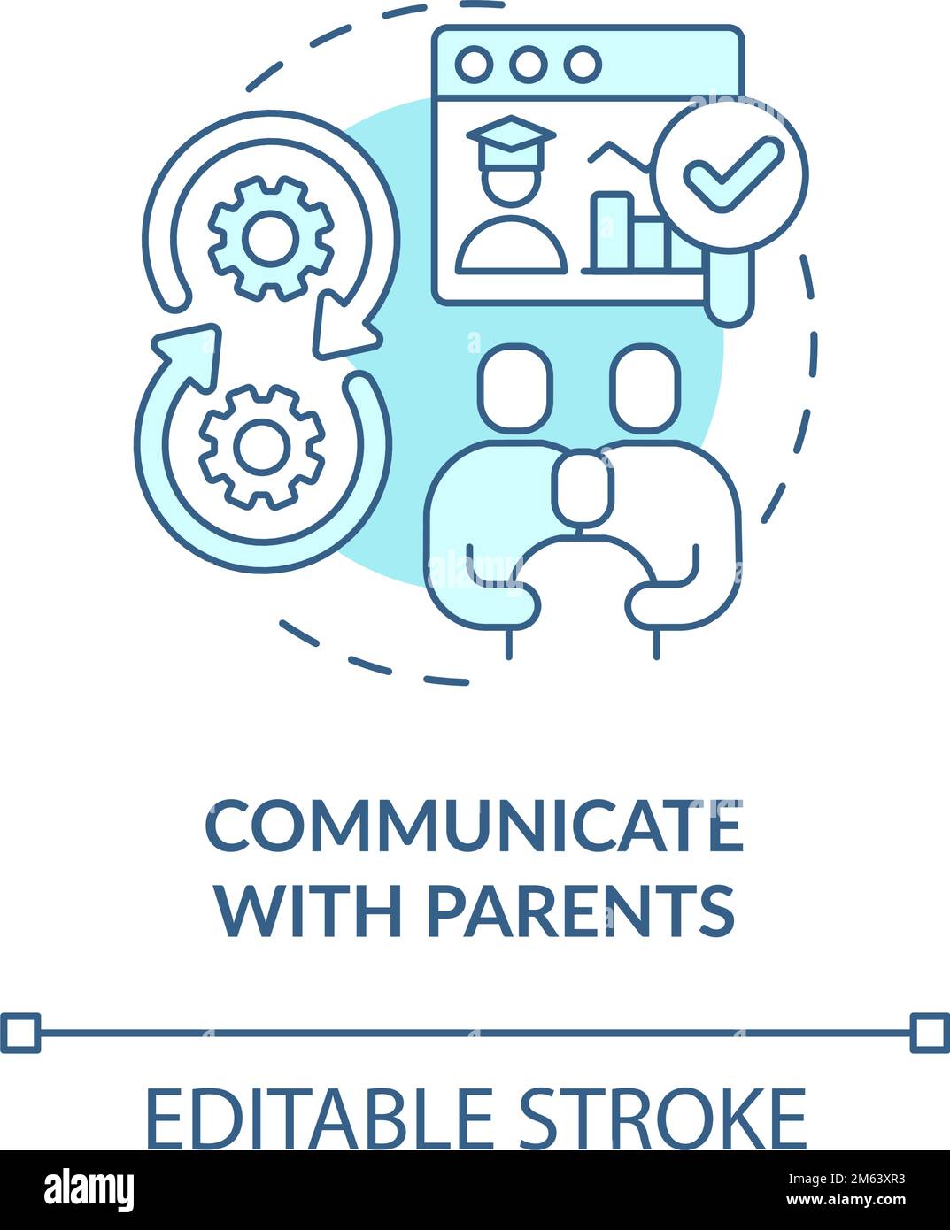 Communicate with parents blue concept icon Stock Vector Image & Art - Alamy
